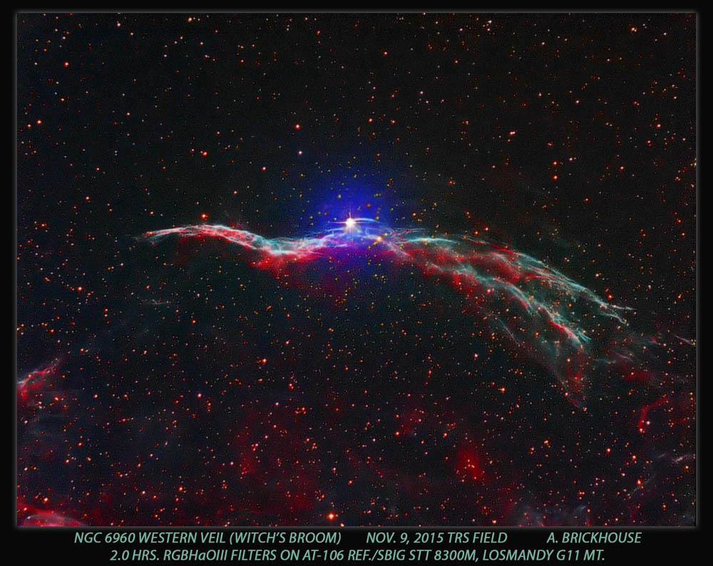 NGC 6960 Western Veil (Witch's Broom) Nov. 9, 2015 at Central Texas ... NGC 6960 Western Veil (Witch's Broom) Nov. 9, 2015 at Central Texas ...